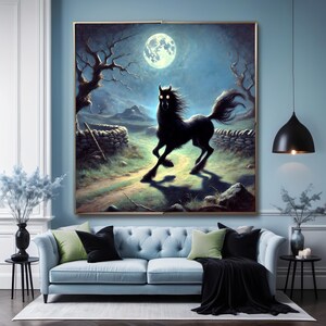 Mythical Púca Wall Art Celtic Folklore Digital Print Haunted Black ...