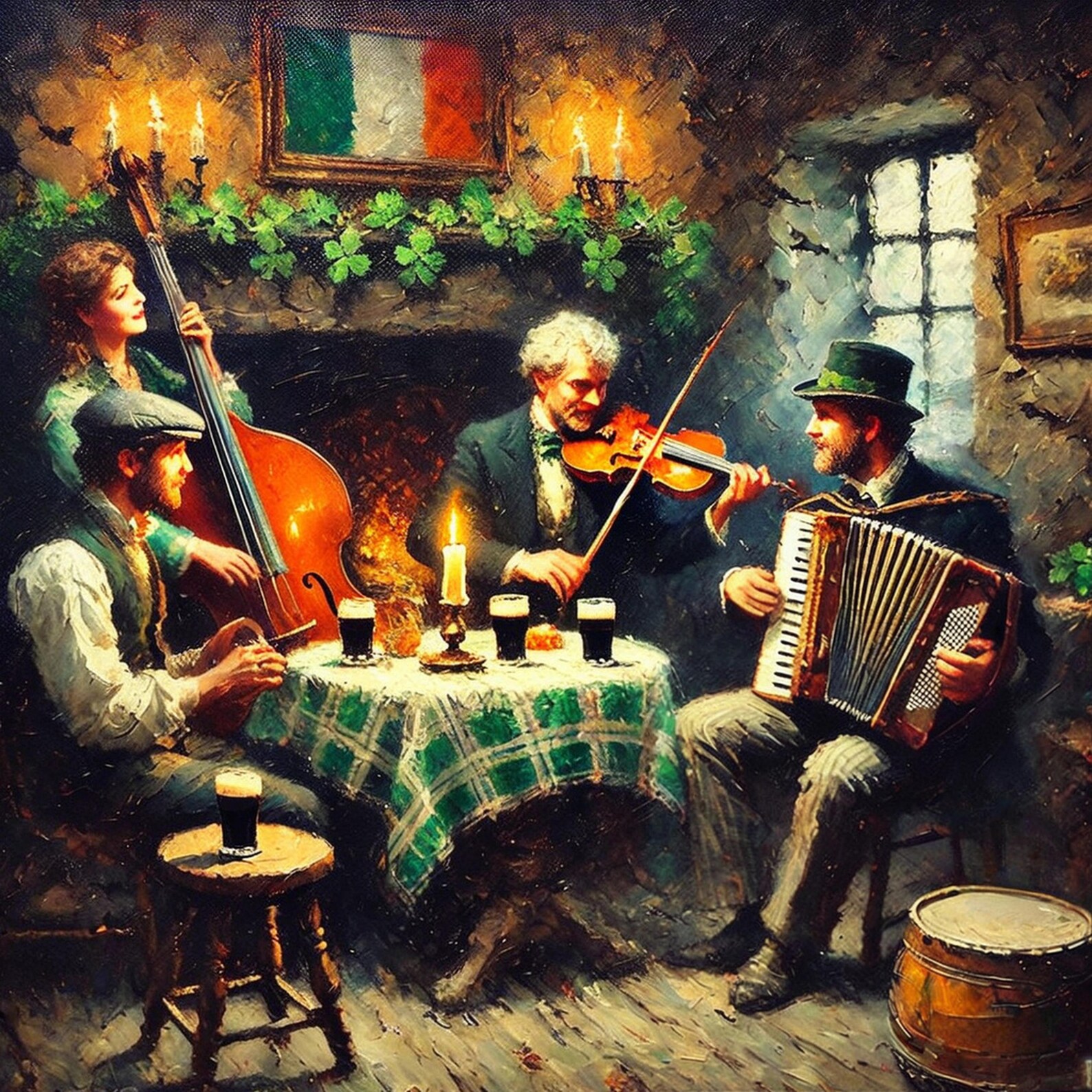Traditional Irish Pub Band Wall Art Vintage Folk Music Digital Print ...