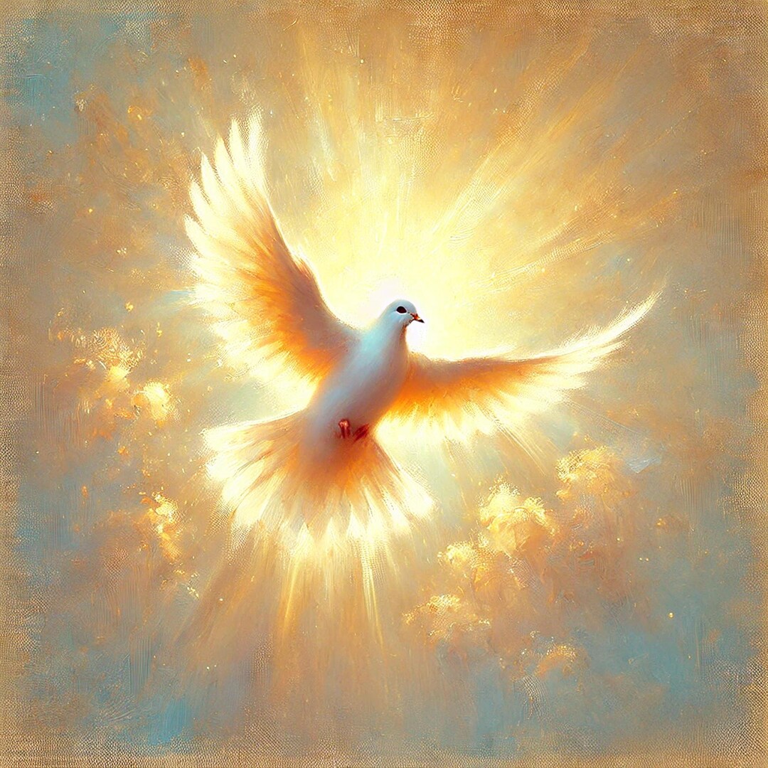 Peace Dove Radiant Light Oil Painting Style Digital Art (digital ...