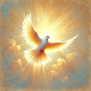 Peace Dove Radiant Light Oil Painting Style Digital Art (digital ...