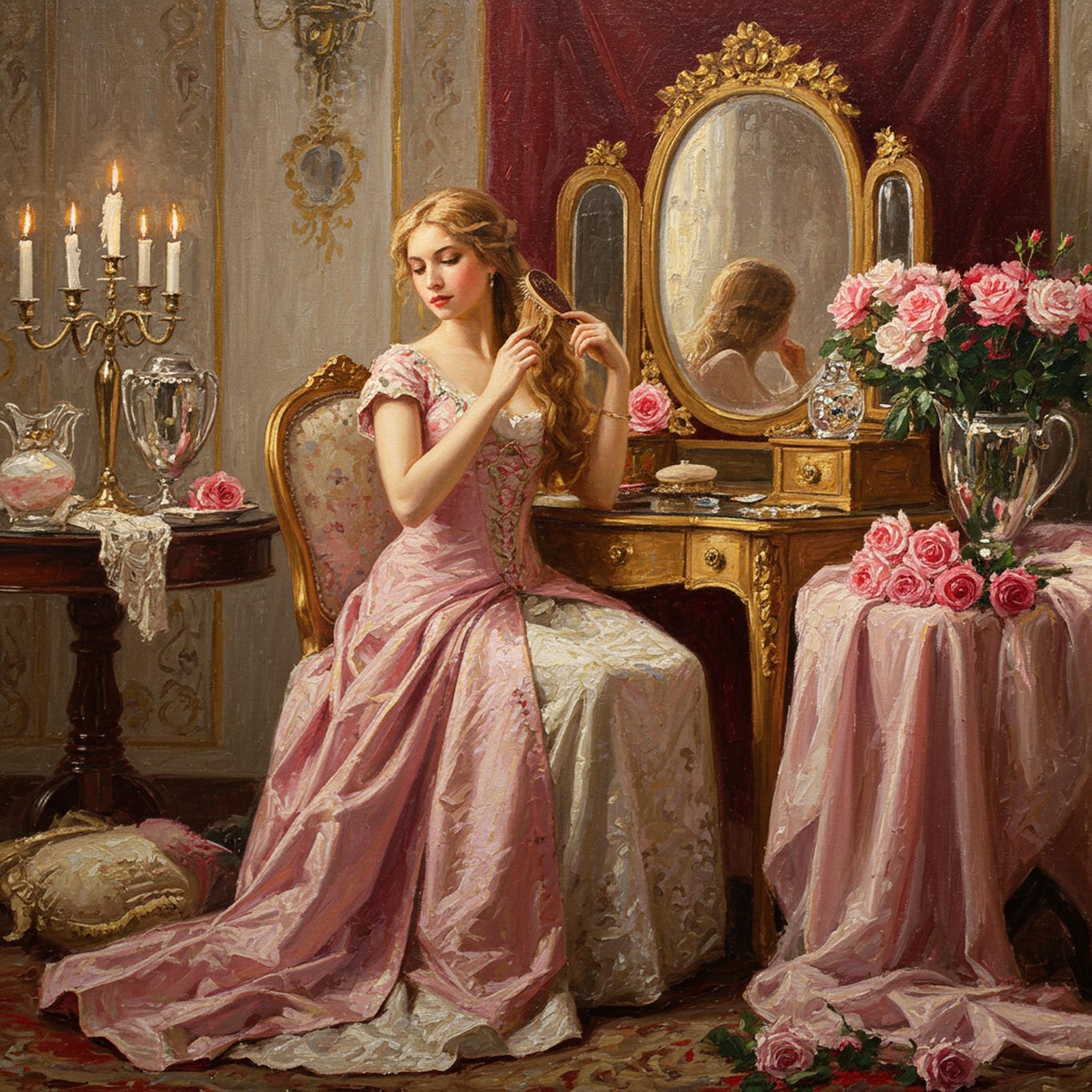 Victorian Lady at Vanity: Romantic Boudoir Art Print (digital Download ...
