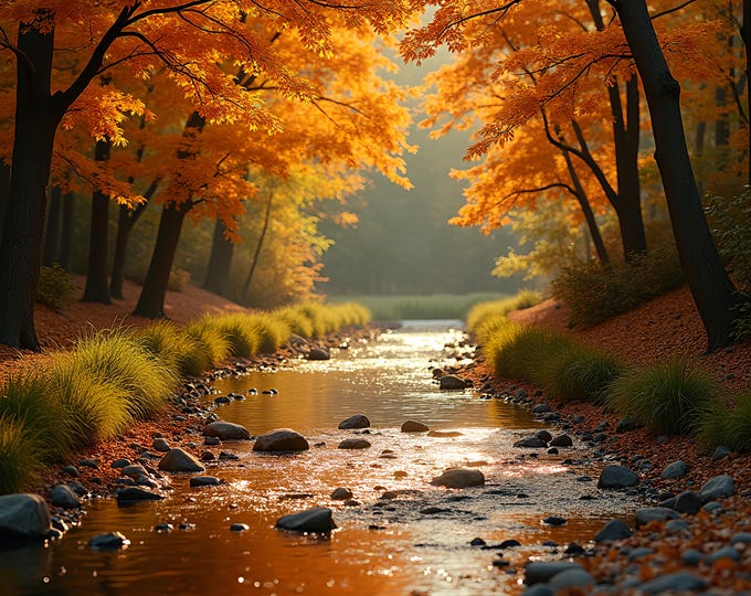 Autumn Brook Digital Download - Tranquil Forest Scene With Bubbling ...