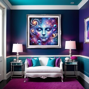 Cosmic Wall Art Celestial Nebula and Stars Digital Print Mystical Wall ...