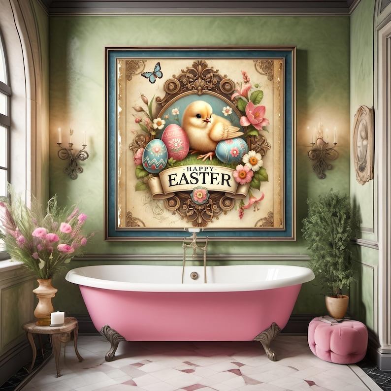 Vintage Easter Chick Sign: Victorian Spring Wall Art (digital Print) - Etsy