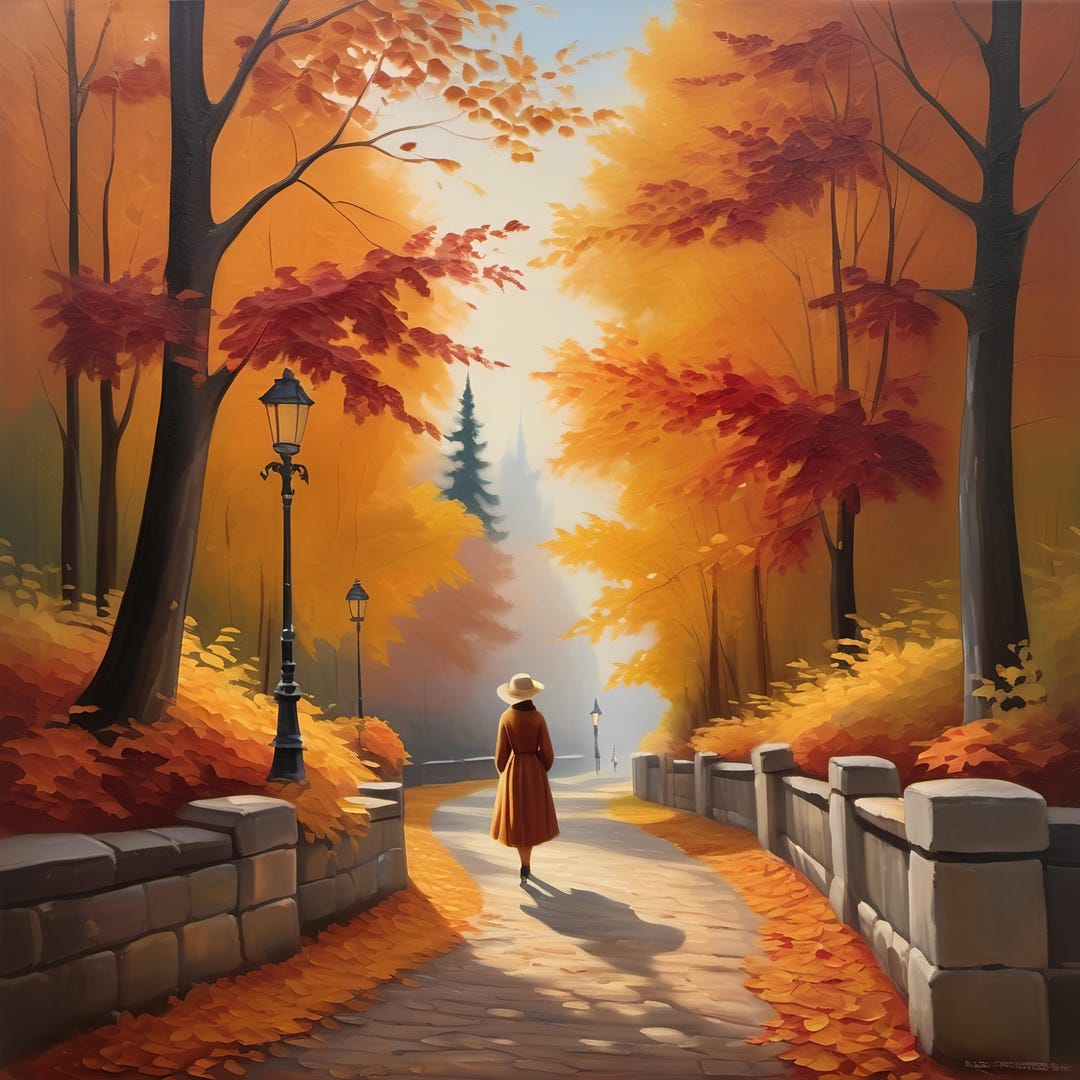 Autumn Pathway Digital Download Tranquil Fall Wall Art Cozy Seasonal ...