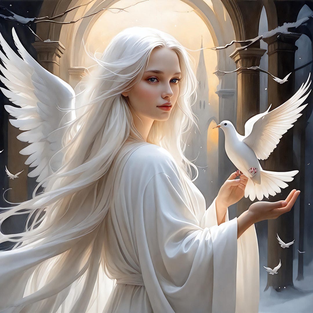 Ethereal Angel Art Print: Fantasy Christmas Decor (digital Download) - Etsy
