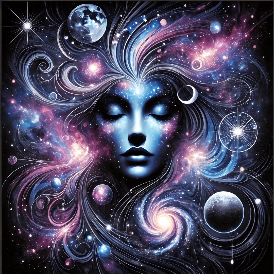 Cosmic Goddess Art Print: Celestial Galaxy Woman (digital Download) - Etsy