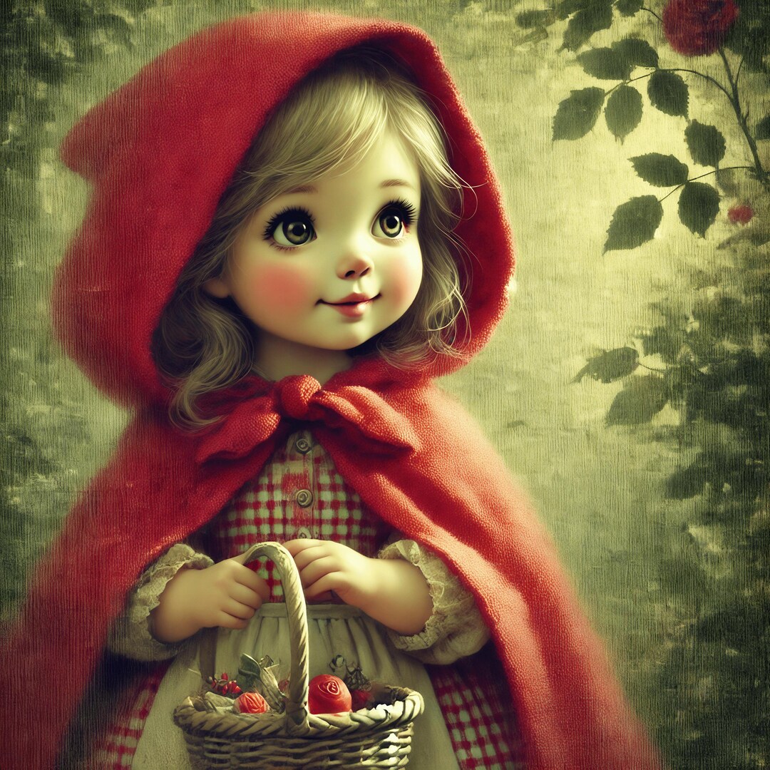 Little Red Riding Hood Digital Artwork Fairytale-inspired Wall Art ...