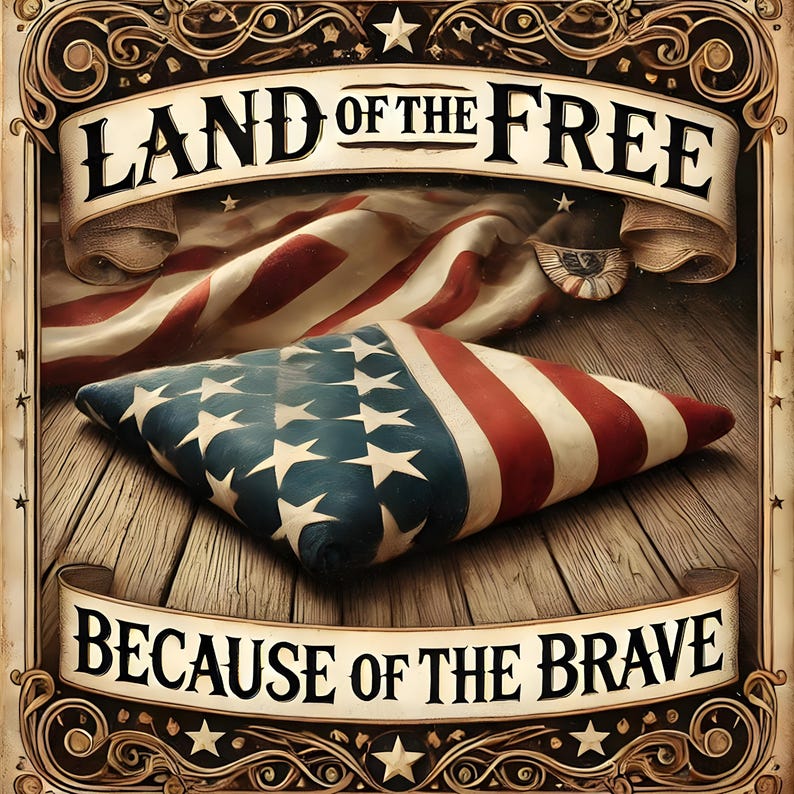 Vintage Memorial Day Sign: Patriotic American Flag Art (digital ...