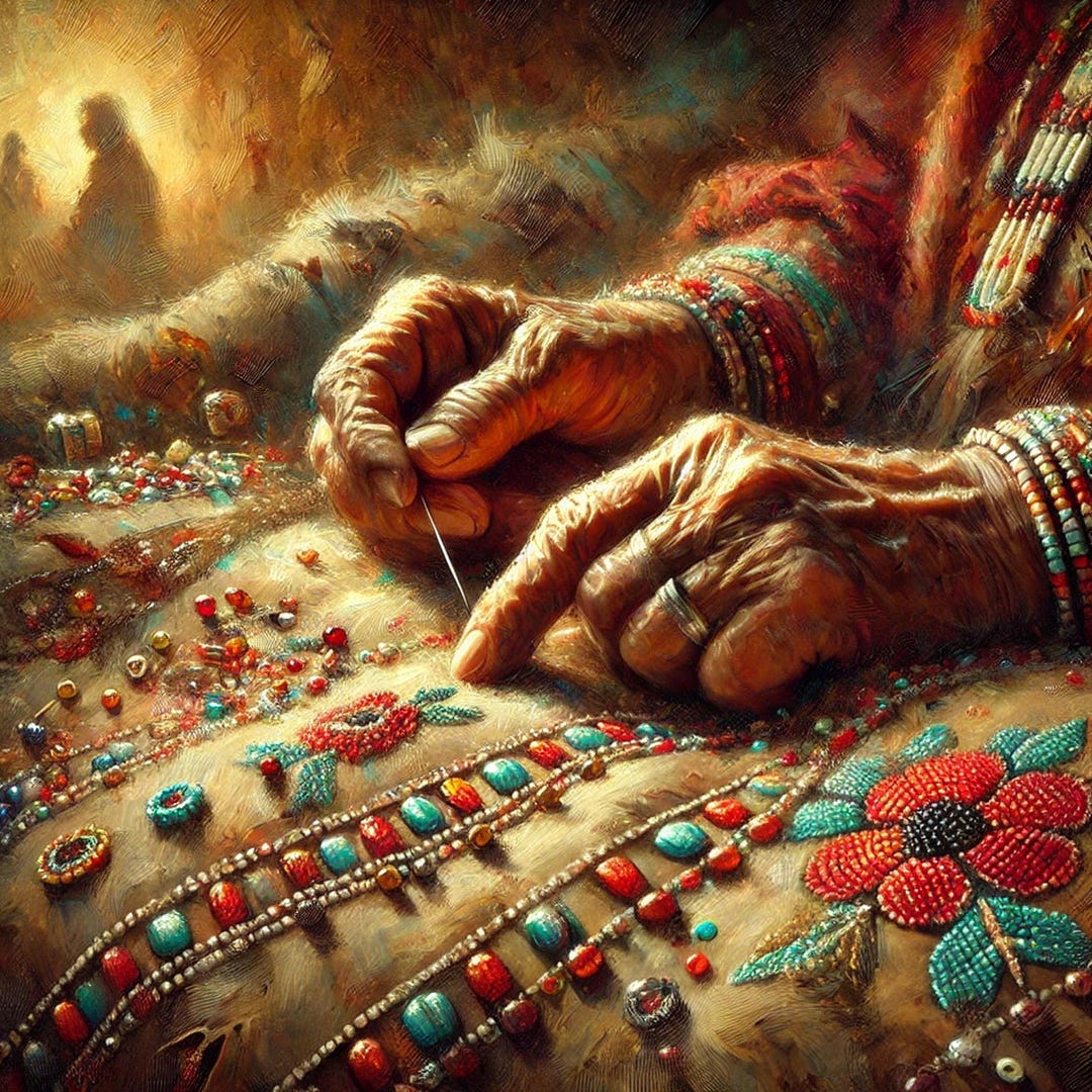 Beadworker's Hands Art Print | Indigenous Craft, Storytelling (digital ...