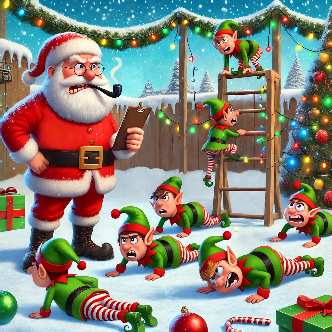 Funny Elf Boot Camp Art Christmas Humor Digital Print North Pole ...