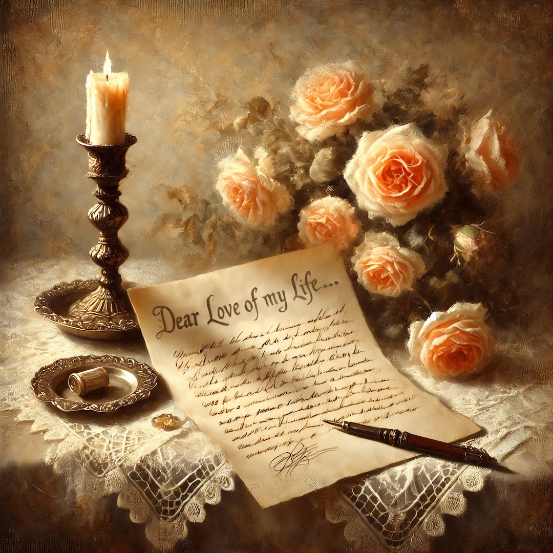 Vintage Valentine Love Letter Digital Print Romantic Wall Art Gift Idea ...