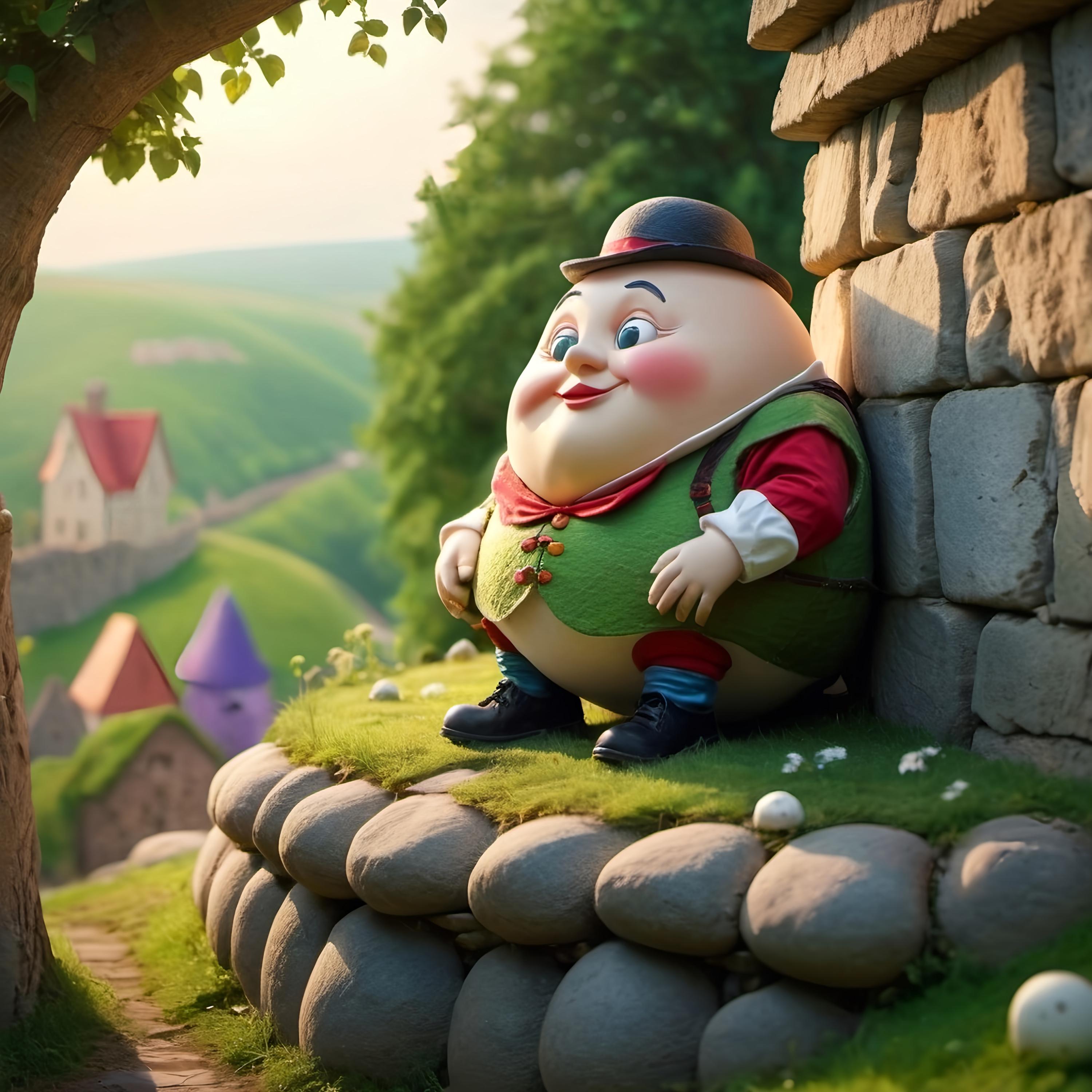 Humpty Dumpty Nursery Rhyme Art: Whimsical Storybook Illustration ...