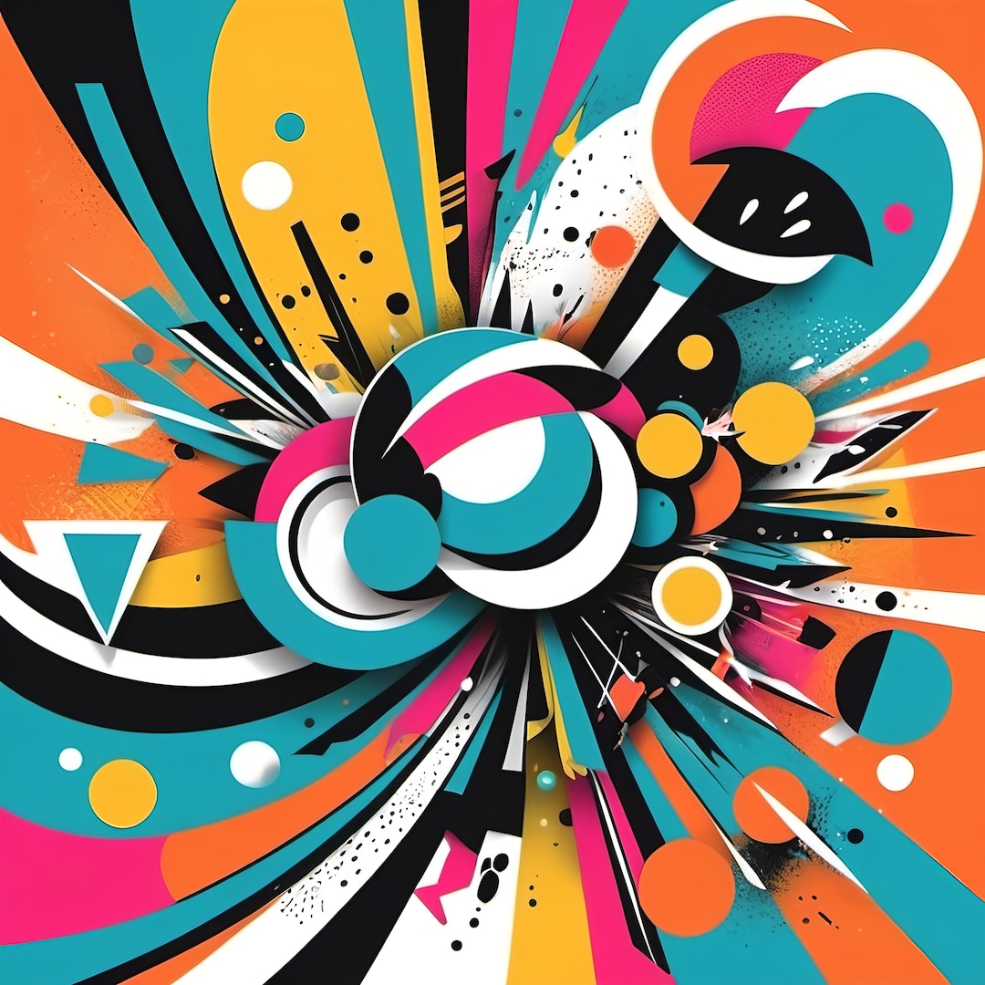 Abstract Pop Art Digital Download Bold Graphic Wall Art Gift Idea ...