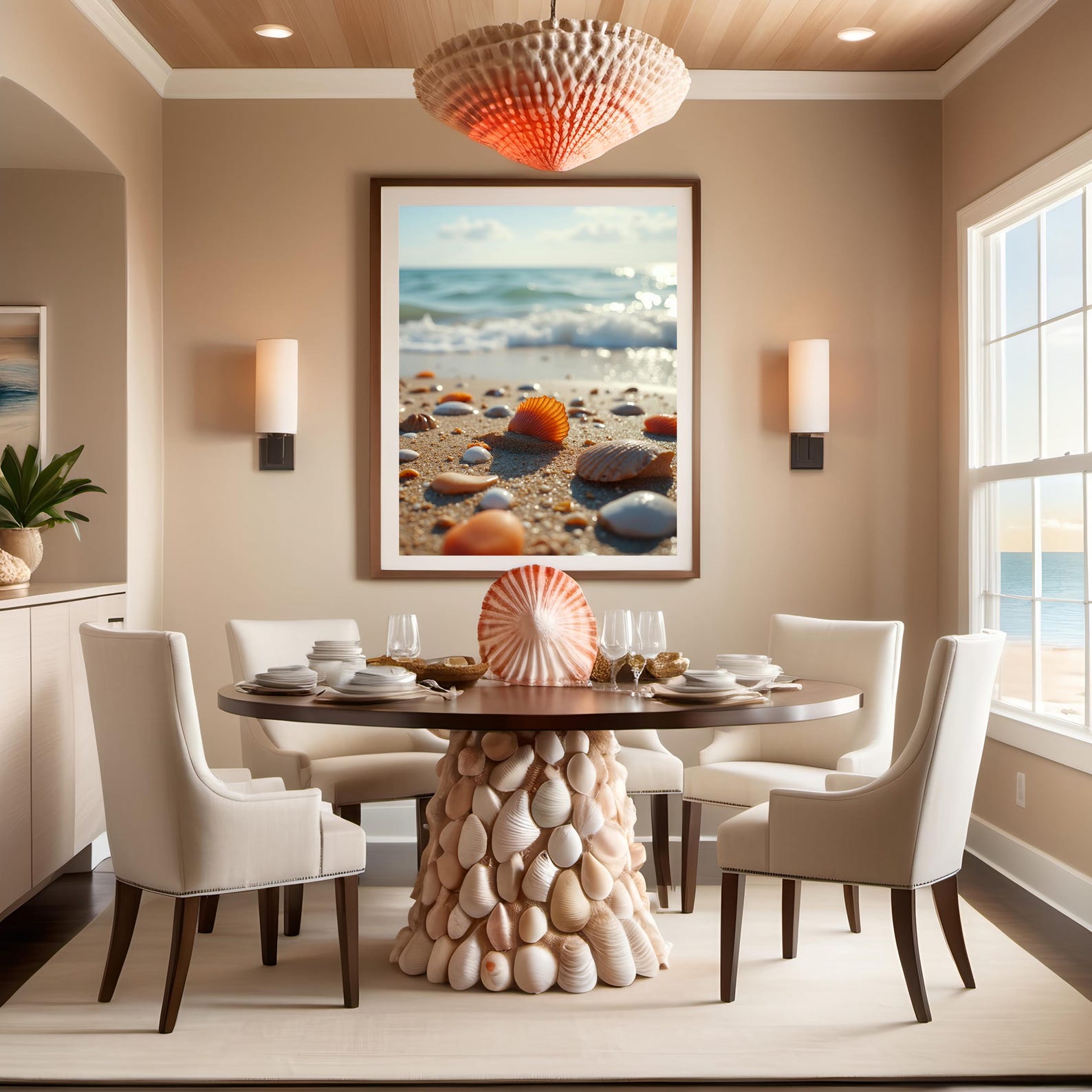 Ultra Realistic Sandy Beach Digital Wall Art Ocean Waves Print Coastal ...