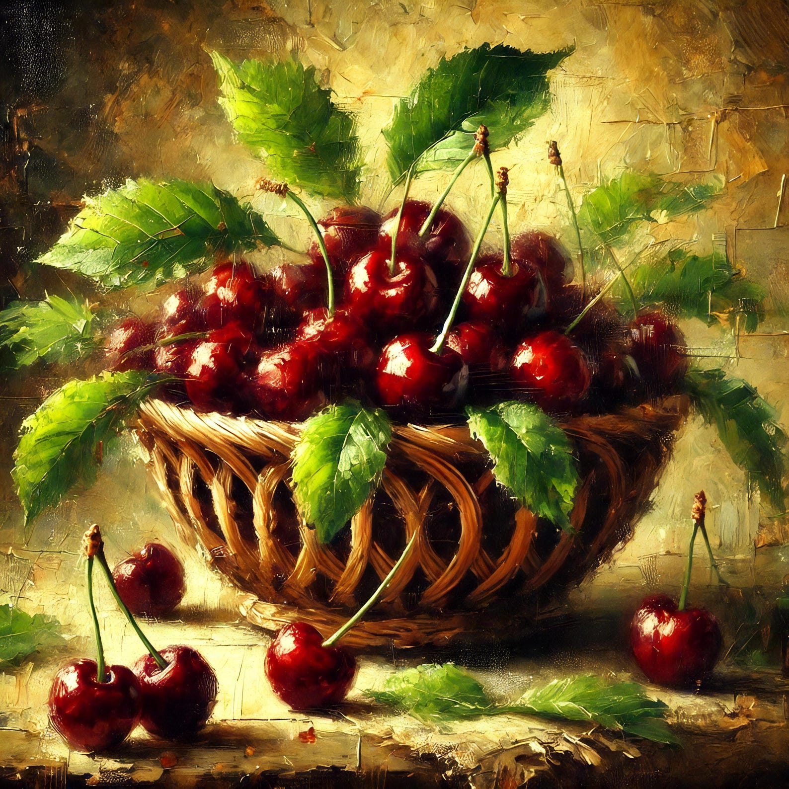Vintage Cherries Still Life Digital Print Rustic Kitchen Wall Art ...