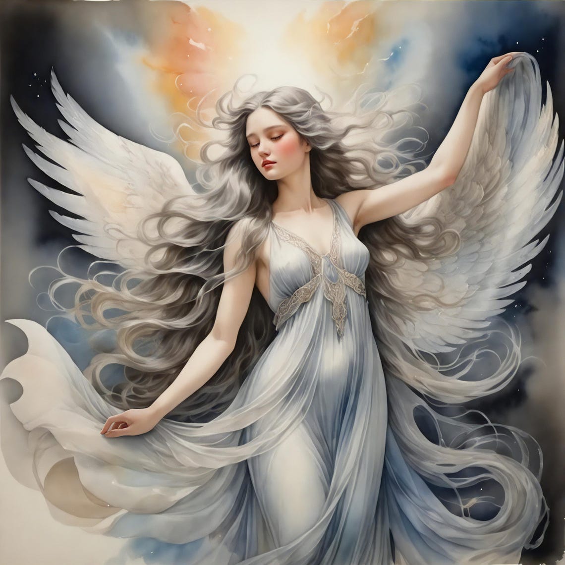 Ethereal Angel Portrait: Celestial Wall Art (digital Download) - Etsy