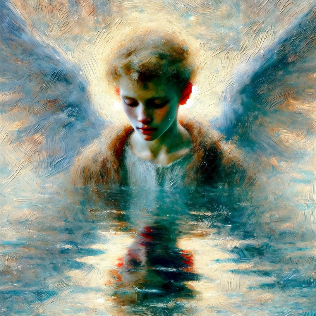 Angel Wall Art Children of Lir Digital Print Mythical Irish Swan Maiden ...