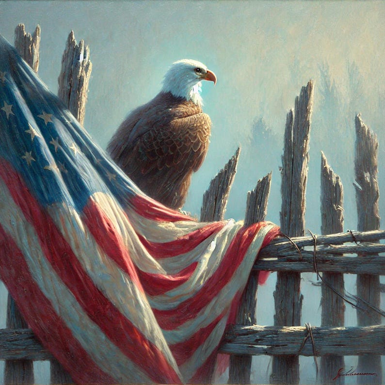 Bald Eagle Over Weathered American Flag Wall Art (digital Download) - Etsy