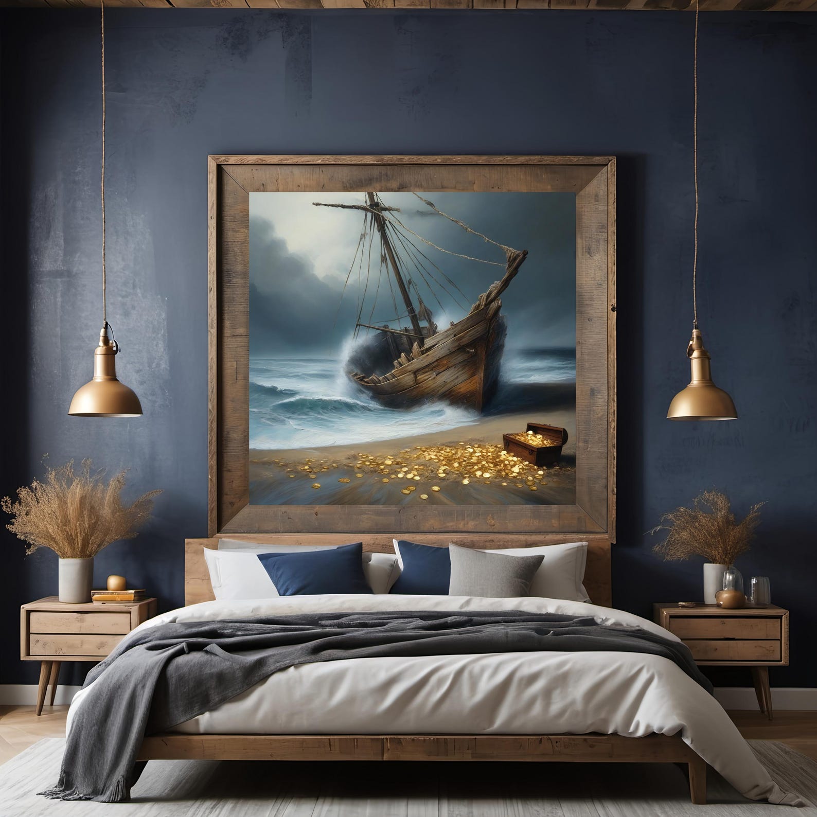 Shipwreck Treasure Chest Print: Nautical Pirate Scene (digital Download ...