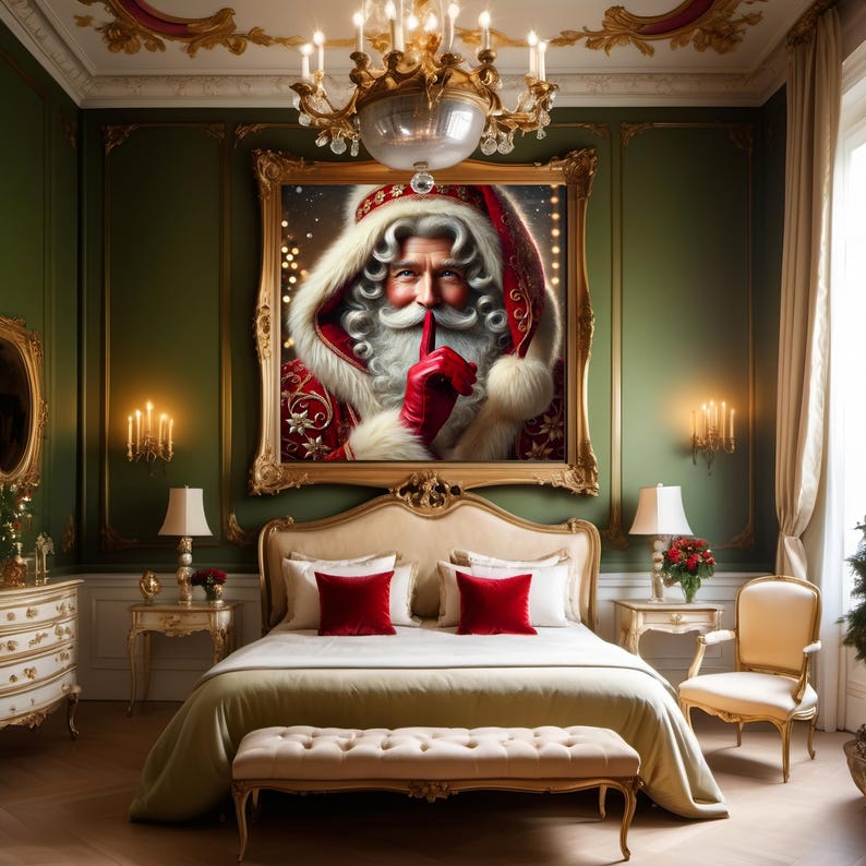 Santa Shhh Wall Art Quiet Santa Print Christmas Digital Download ...