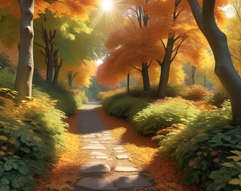 Autumn Forest Path Print: Rustic Fall Landscape Art (digital Download ...