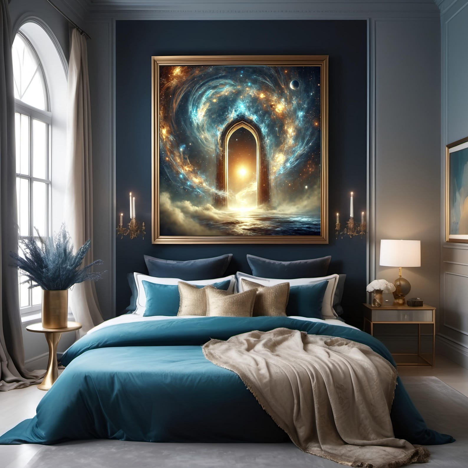 Celestial Gateway Print: Cosmic Portal, Surreal Sci-fi Wall Art ...