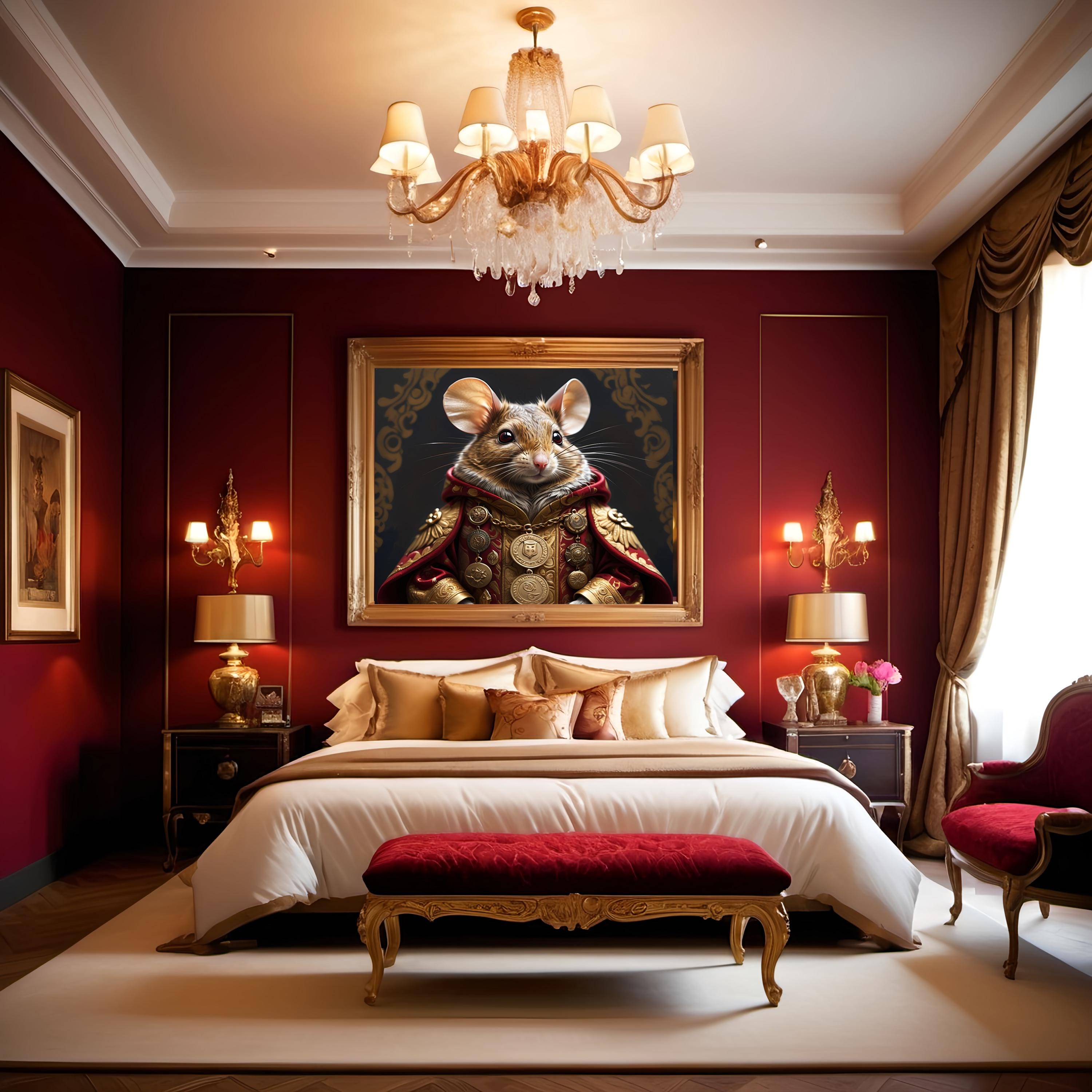 Regal Mouse Digital Print Cloak and Gold Medallions Wall Art Fantasy ...