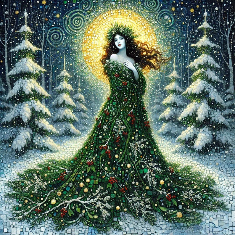 Winter Forest Goddess Art: Fantasy Snow Queen Print (digital Download ...