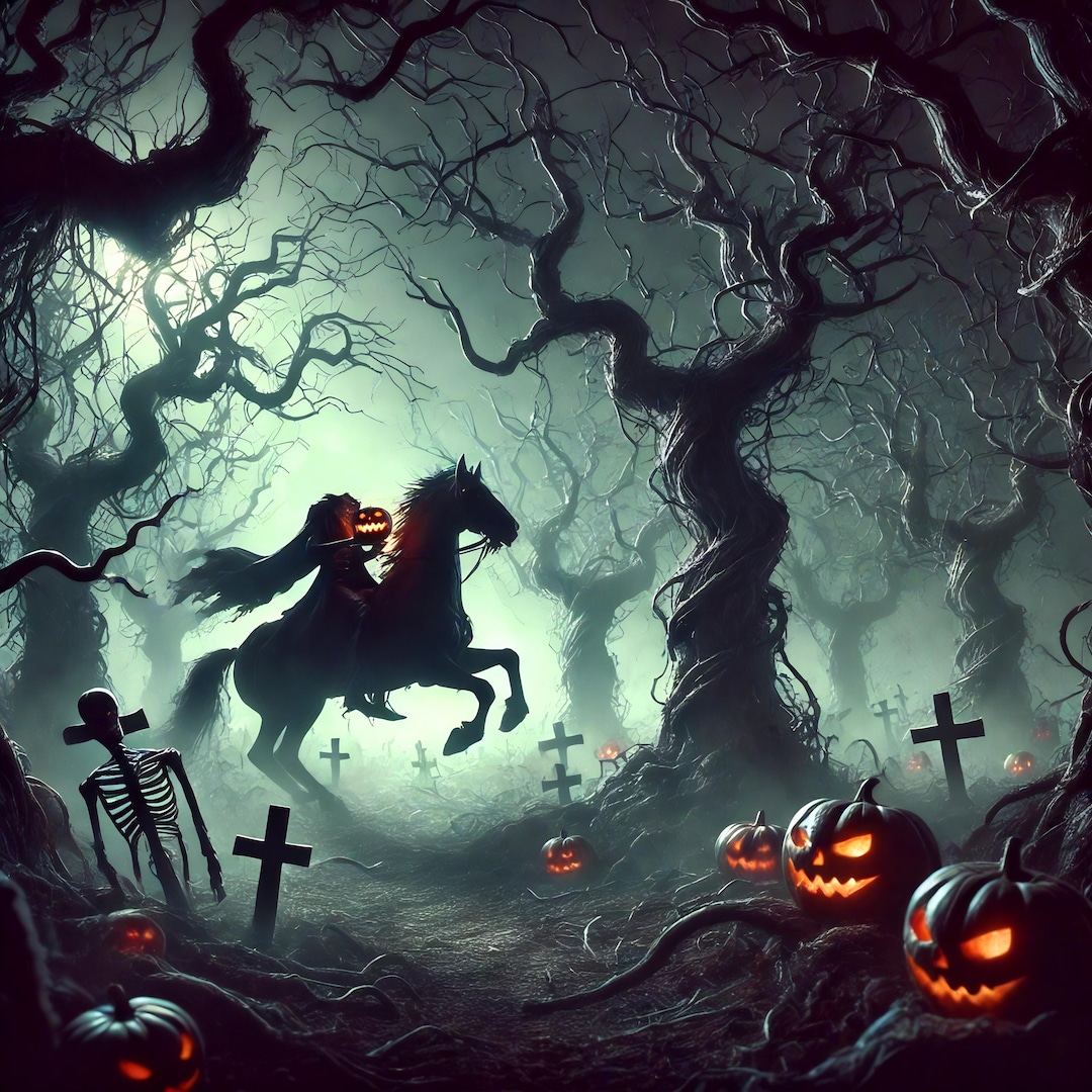 Headless Horseman Digital Download Sleepy Hollow Wall Art Halloween ...