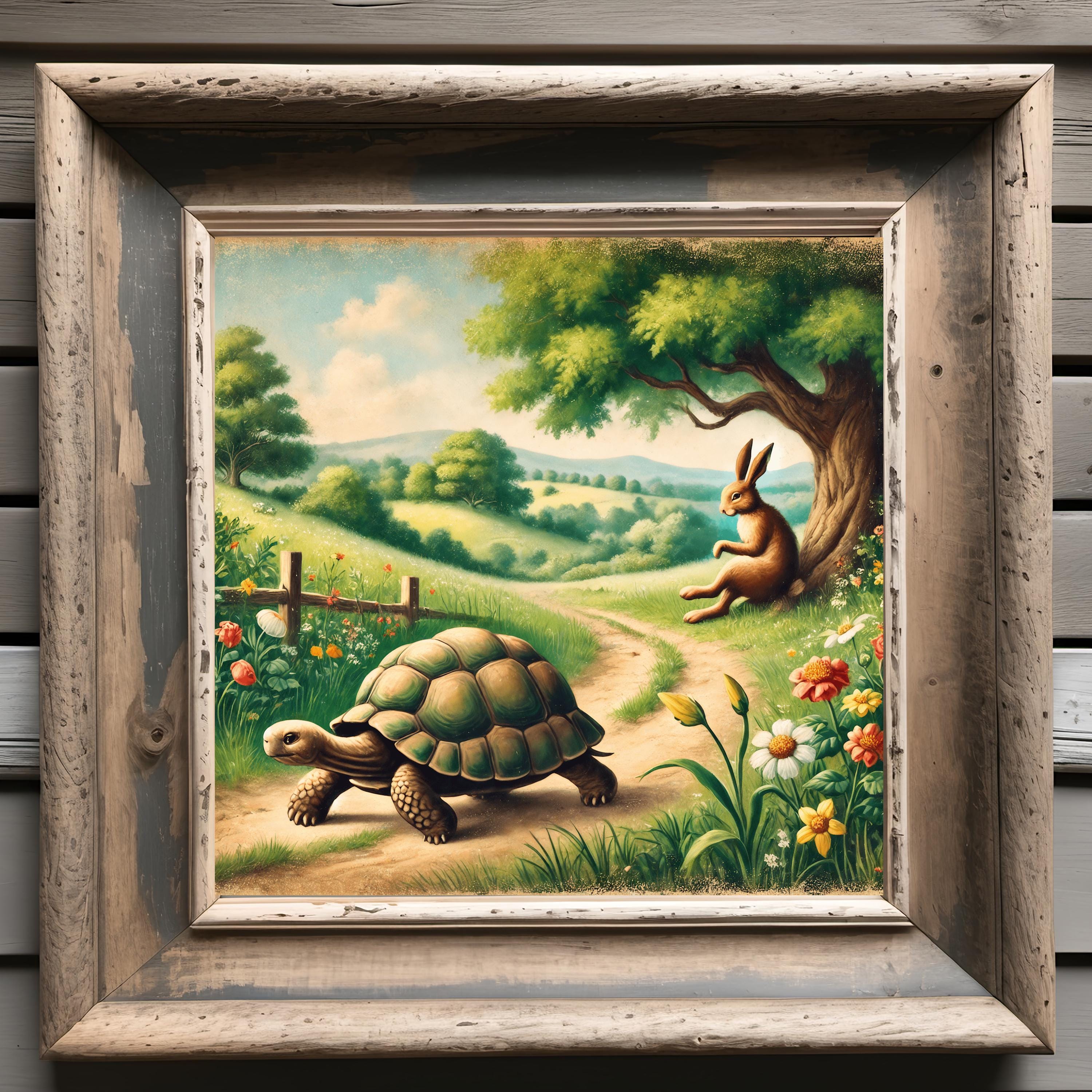 The Tortoise and the Hare Digital Pring Baby Shower Gift Idea| Vintage ...