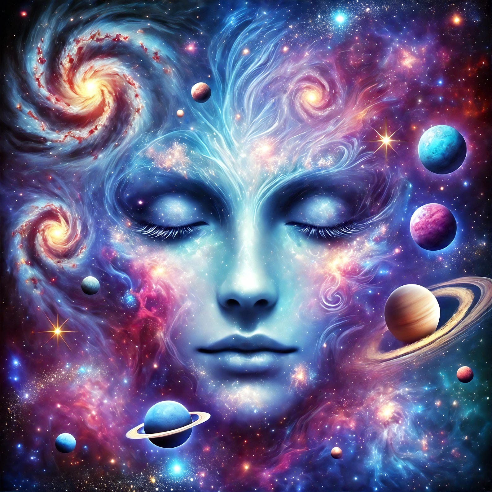 Cosmic Wall Art Celestial Nebula and Stars Digital Print Mystical Wall ...