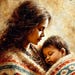 Native American Mother and Child Art Print: Impressionist Home Decor ...
