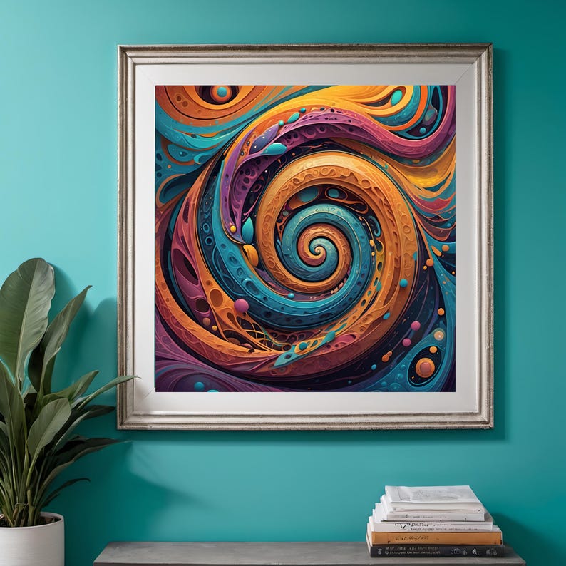 Colorful Spiral Abstract Art Modern Wall Décor for Home Décor Gift Idea ...