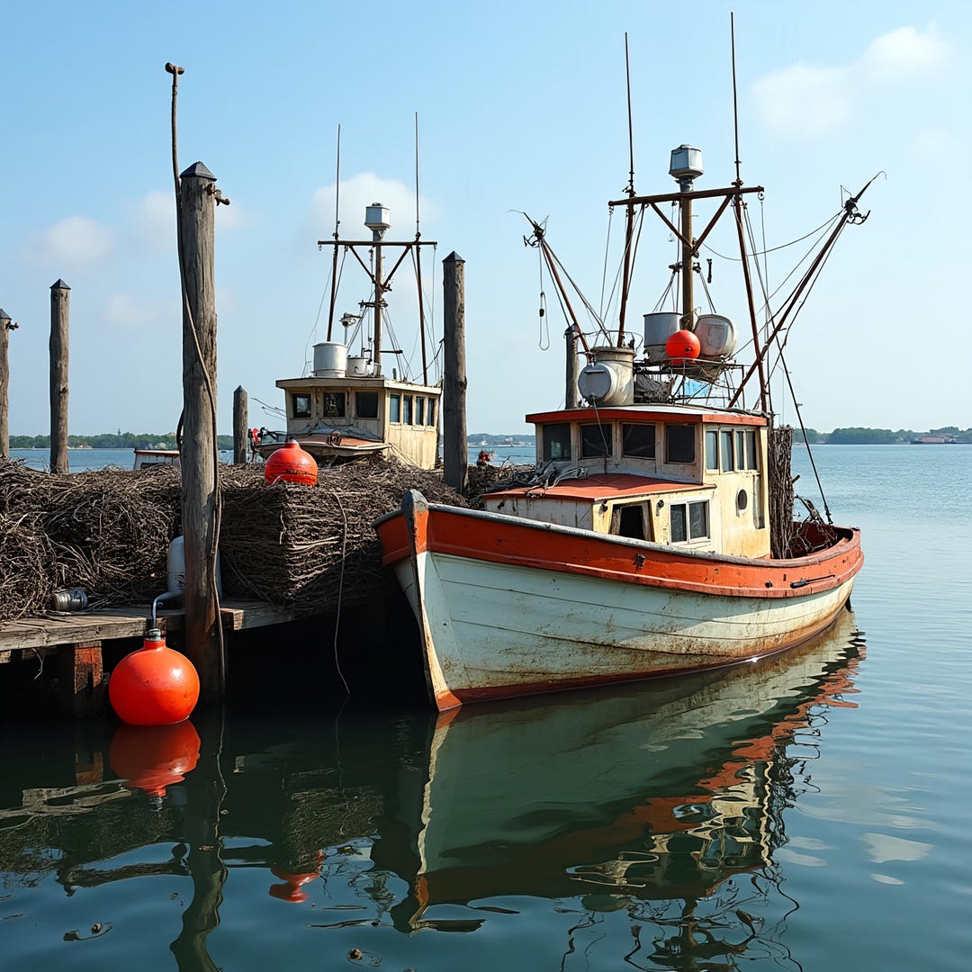 Vintage Lobster Boat Print: Rustic Coastal New England Art (digital ...