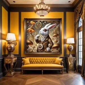 Steampunk Victorian Timekeeper Whimsical Clockwork Rabbit Art Brass ...