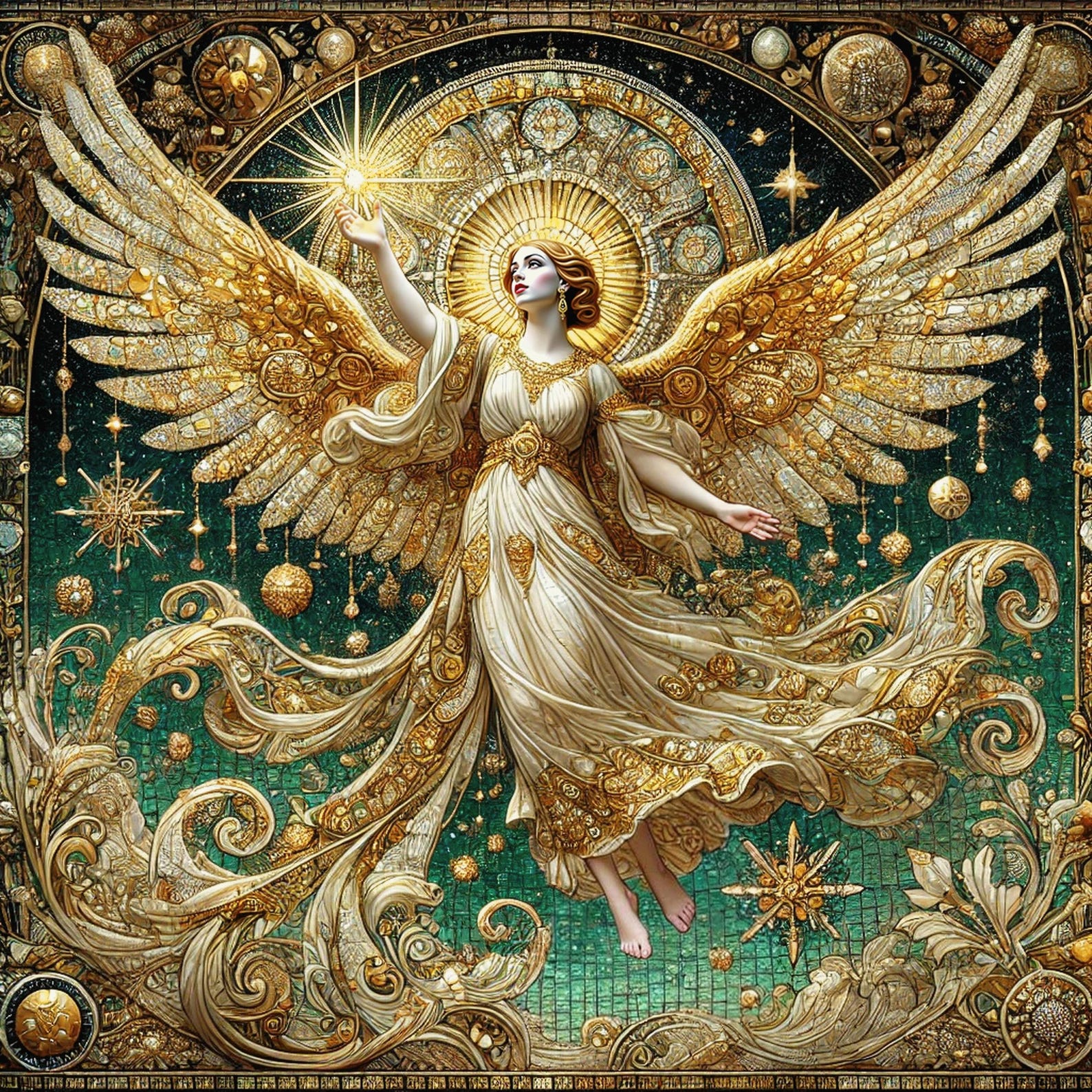 Celestial Star Angel Wall Art Digital Download Vintage Gold Angel ...