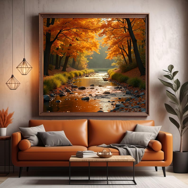 Autumn Brook Digital Download - Tranquil Forest Scene With Bubbling ...