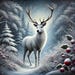 Snowy White Stag Digital Art Print: Winter Woodland Decor (digital ...