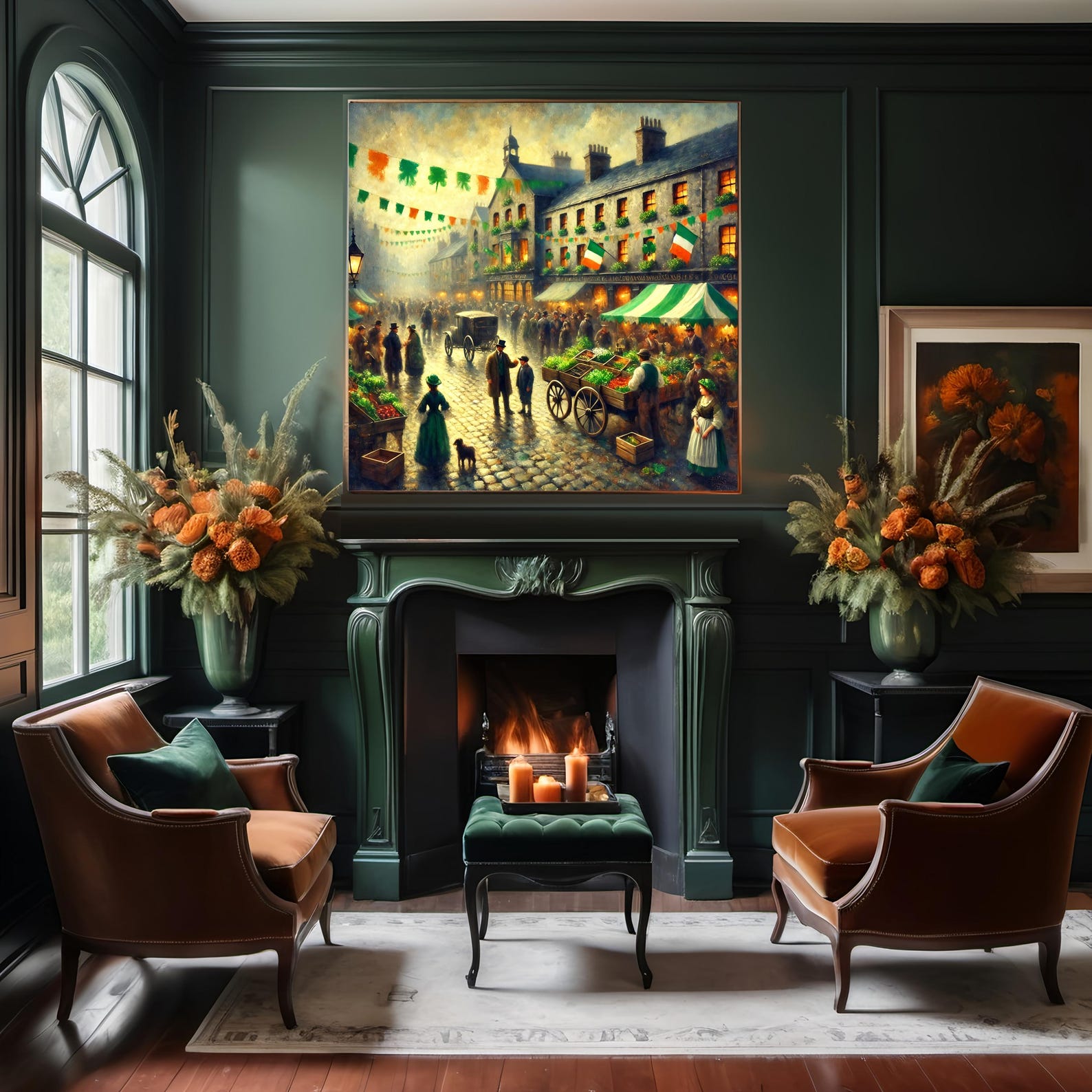 Vintage Irish Market Scene Digital Print St. Patrick’s Day Wall Art ...