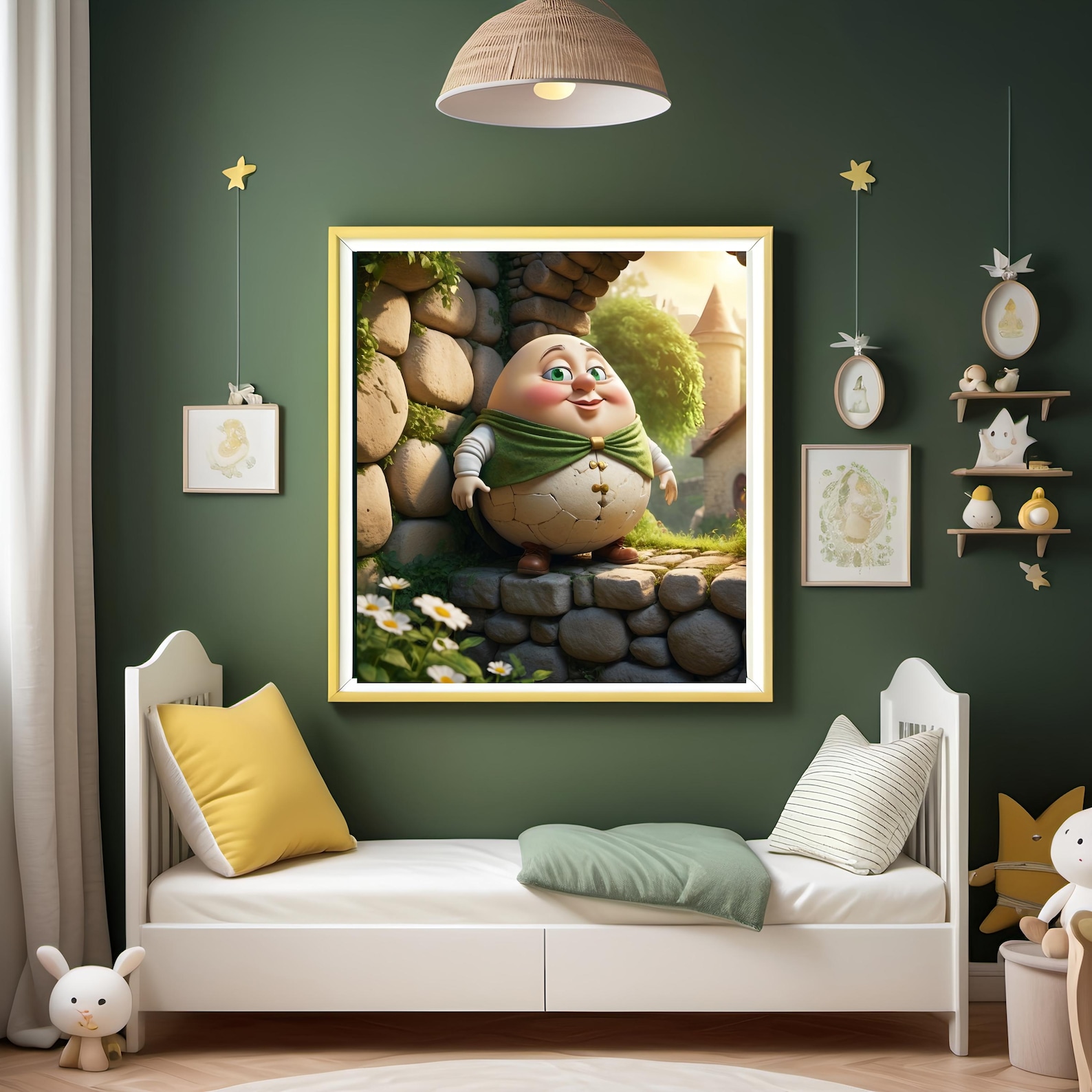 Humpty Dumpty Nursery Rhyme Art: Whimsical Storybook Print (digital ...