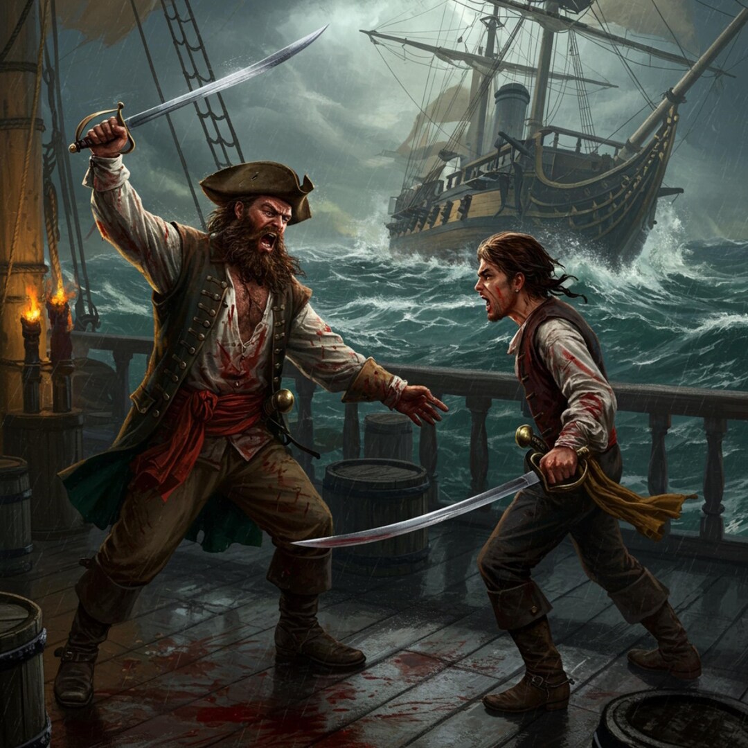 Pirate Duel Digital Print: Swashbuckling Nautical Wall Art (digital ...