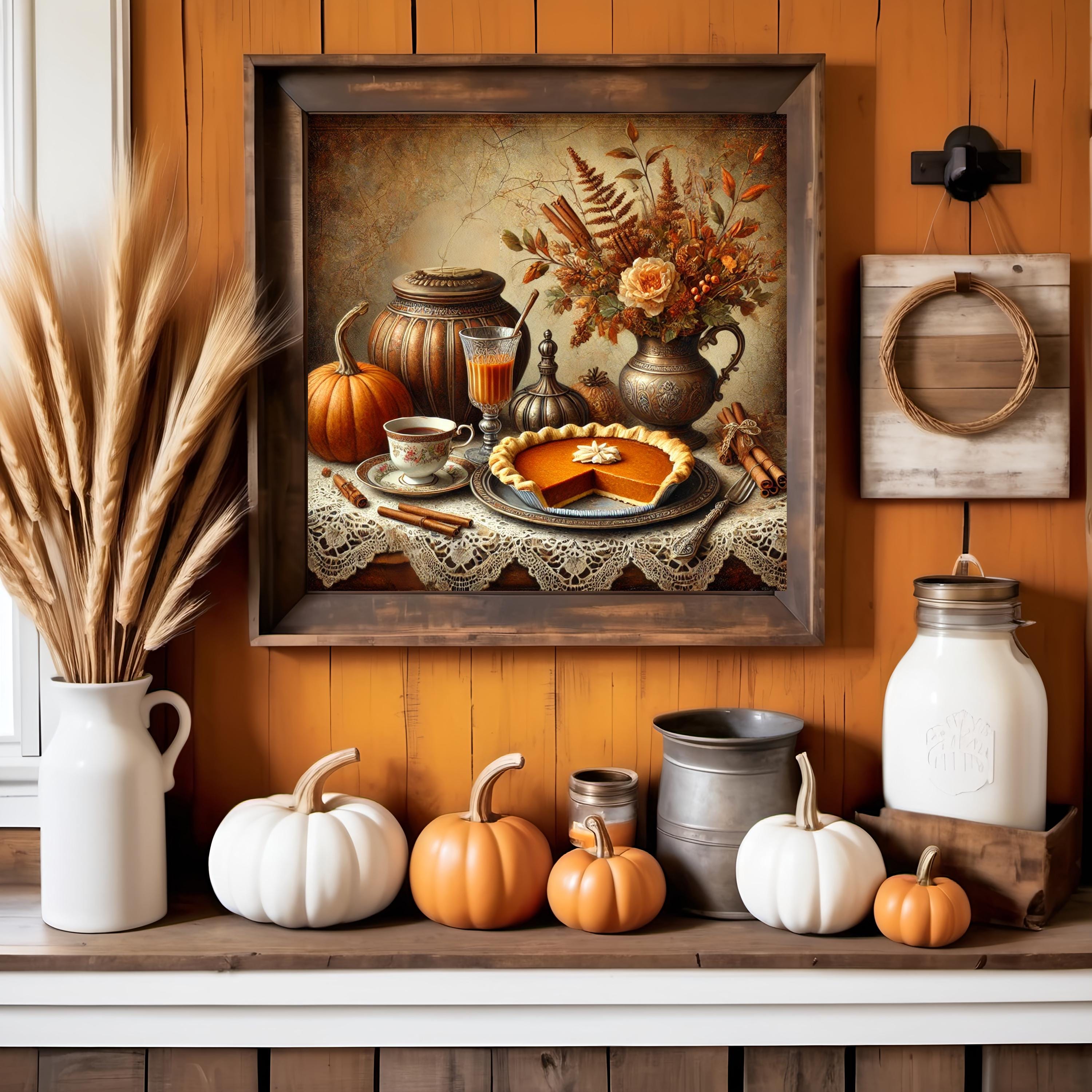 Victorian Pumpkin Pie Print: Vintage Fall Kitchen Decor (digital ...