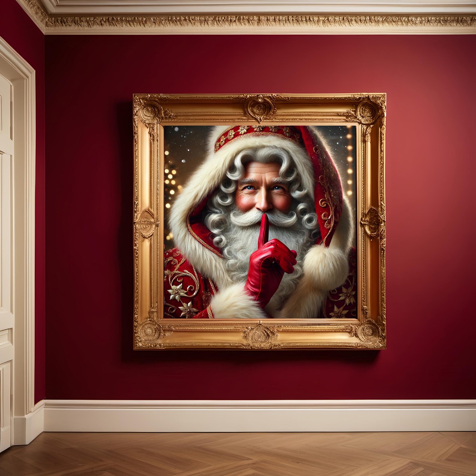 Santa Shhh Wall Art Quiet Santa Print Christmas Digital Download ...