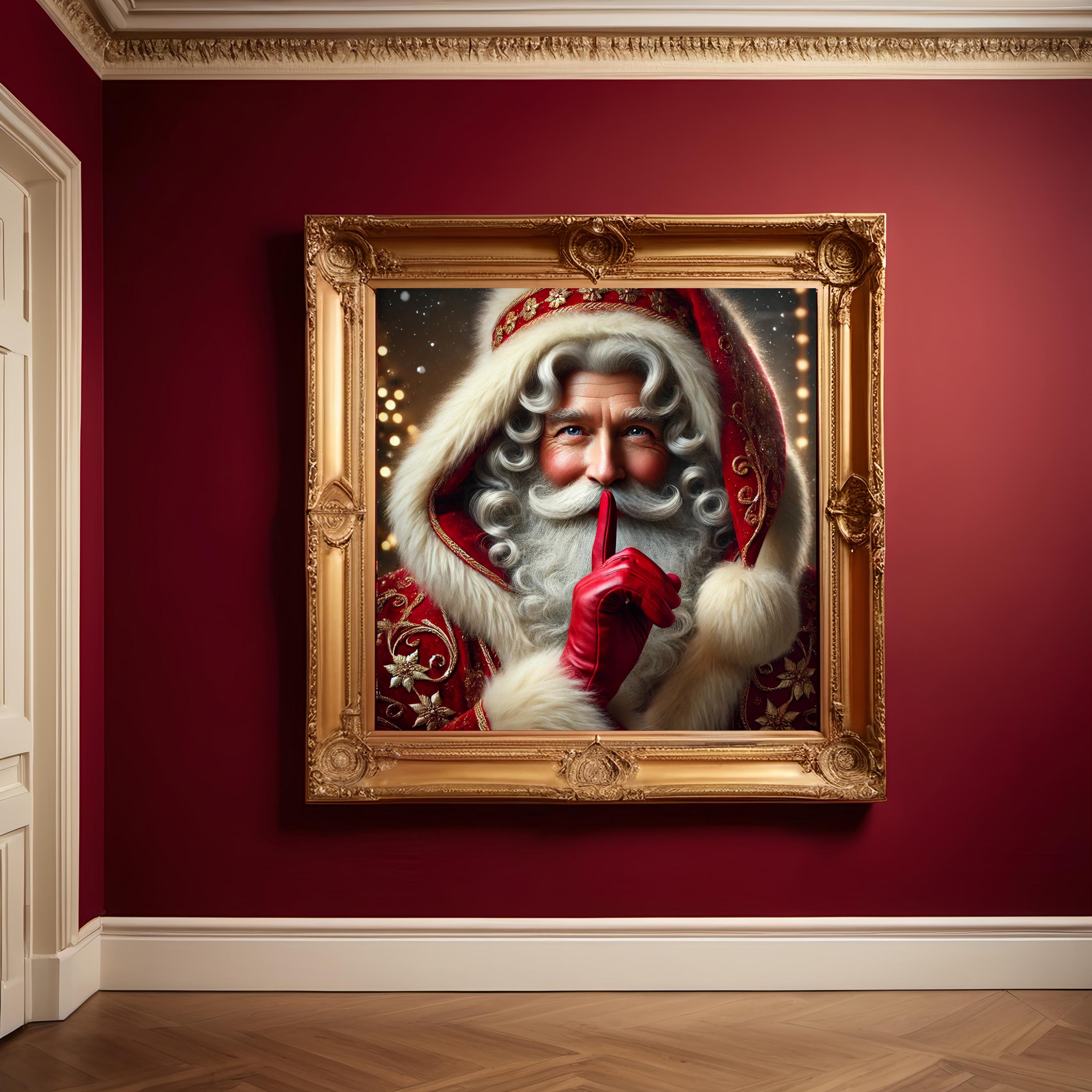 Santa Shhh Wall Art Quiet Santa Print Christmas Digital Download ...