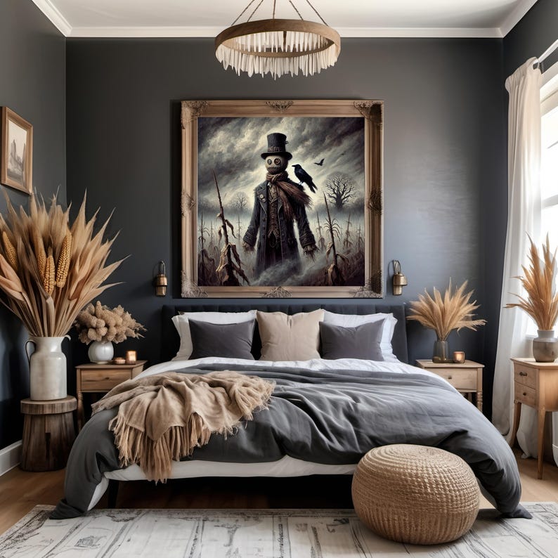 Victorian Gothic Scarecrow Digital Art: Rustic Autumn Decor (digital ...