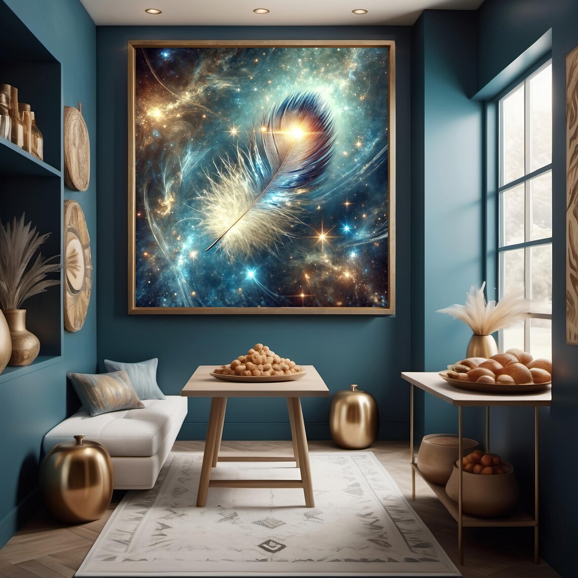 Celestial Feather Print: Mystical Galaxy Wall Art (digital Download) - Etsy