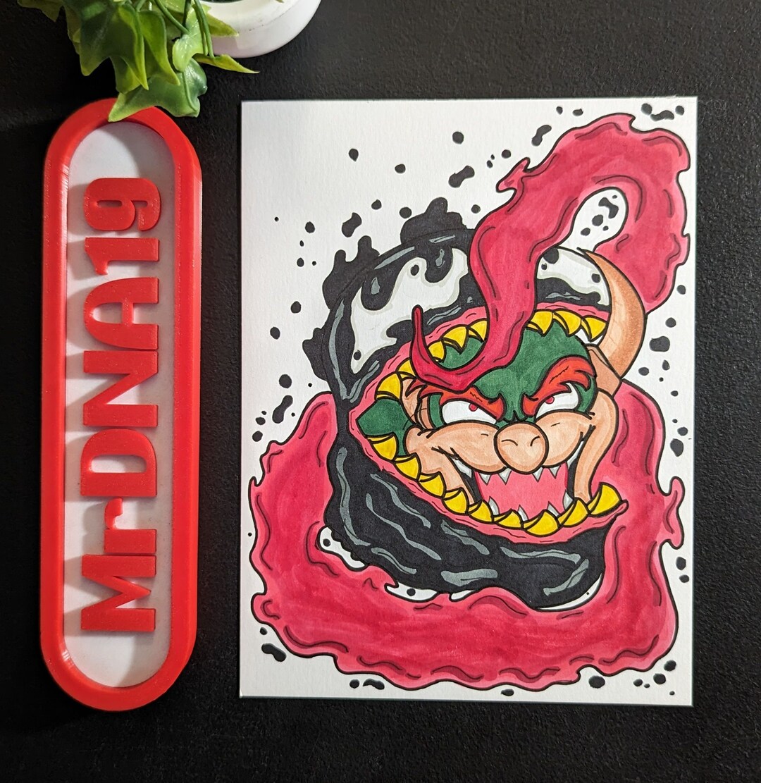 Bowser Venomized Art Venom Drawing Mario Art Marvel Super - Etsy UK