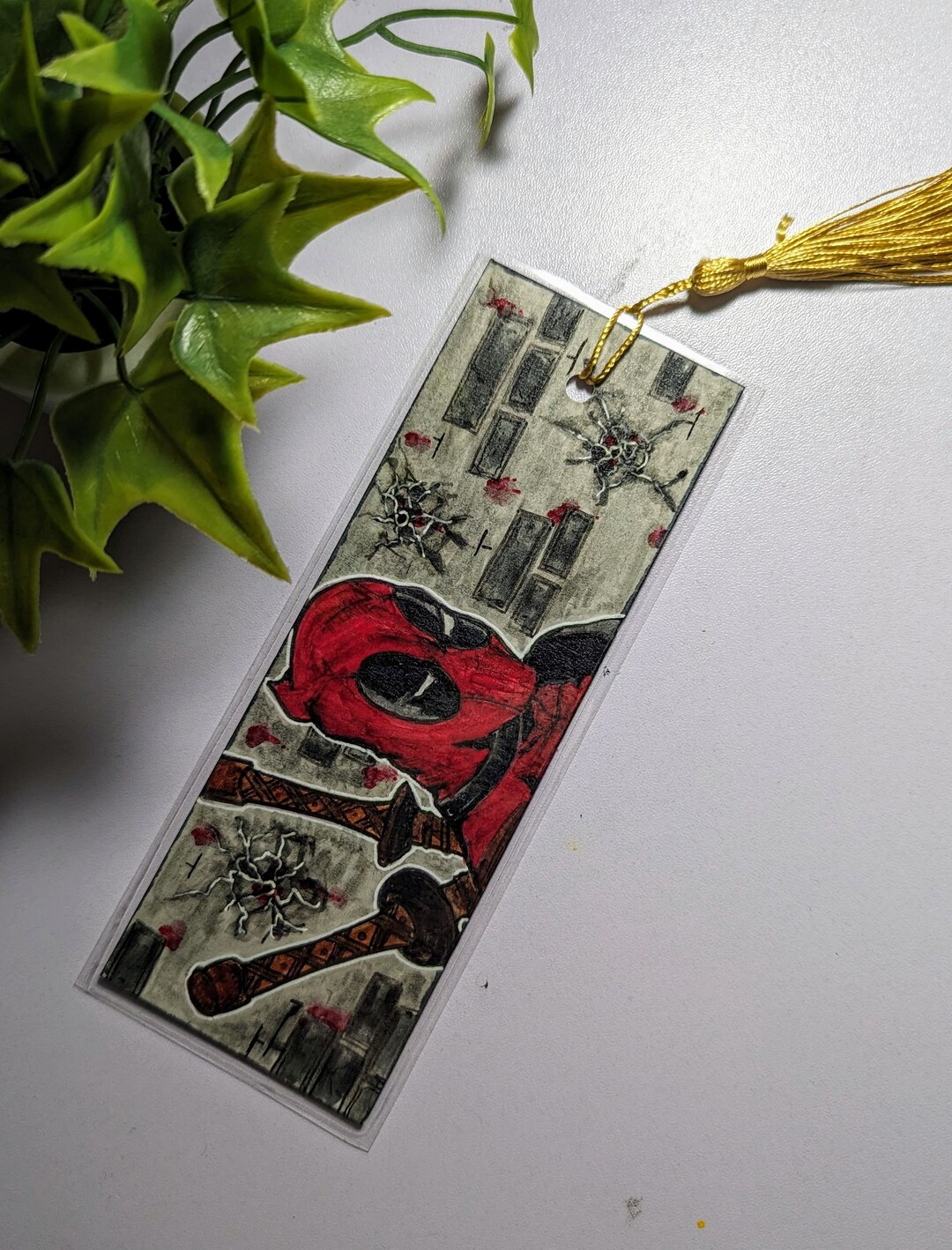 Handmade Laminated Deadpool Bookmark, Marvel Art - Etsy
