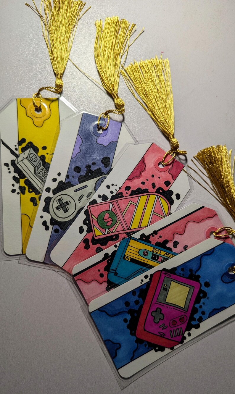 Handmade Laminated 80s Art Bookmark Set - Etsy